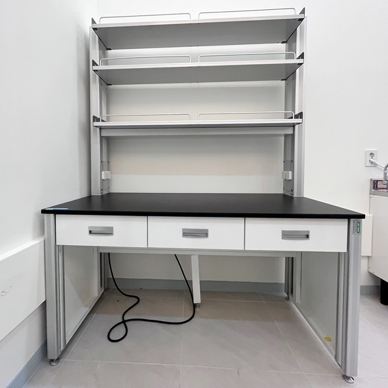 선반형 콘센트 서랍 알루미늄 벽면 실험대 w1500 (NK04)