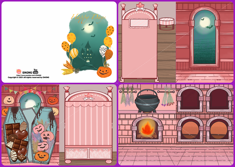 Paper Doll EMONG | Making Halloween Paper Dollhouse for Free Download ...