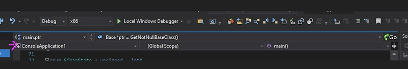visual studio - show navigation bar