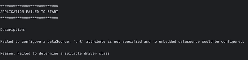 [ERROR]Failed to determine a suitable driver class