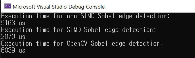 Sobel Code (SIMD)