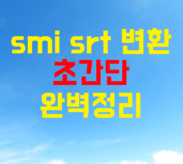 smi srt 변환 초간단 방법 알아보자