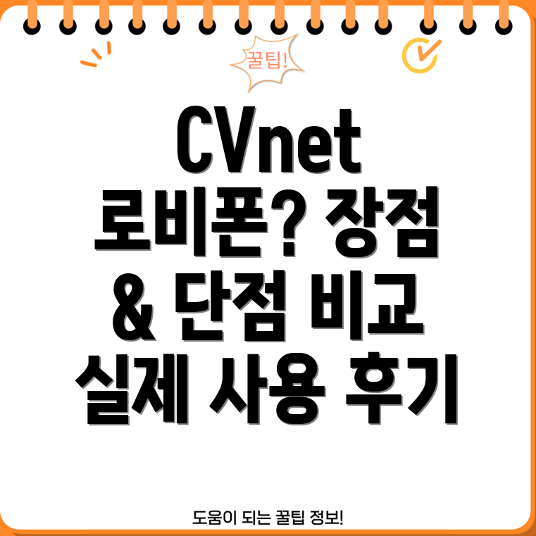 CVnet 로비폰 실제 사용 장점과 단점 비교 분석