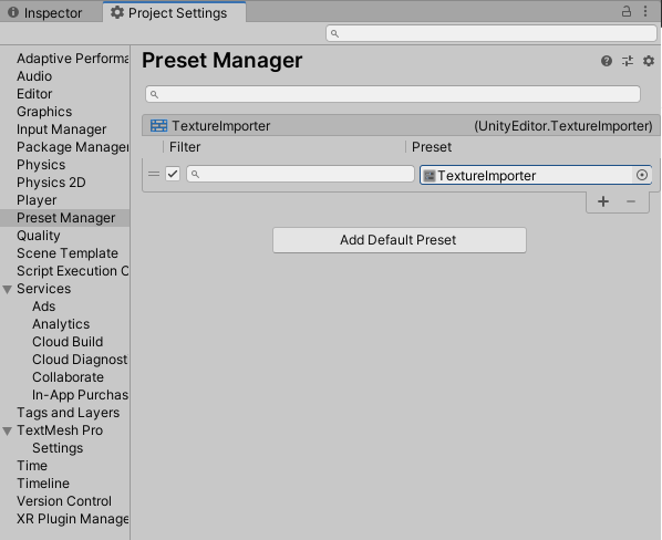 Unity) Preset Manager (기본 값 설정 : 프리셋)