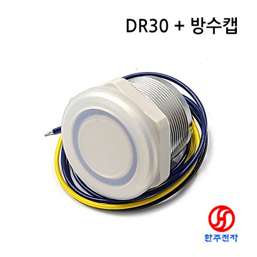 28파이 폭포수 완전방수스위치 DR30-BB3+방수캡적색/녹색/청색/백색 LED색상선택 HJ-07545