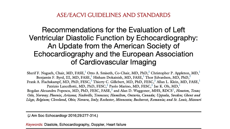 [2016 ASE] LV Diastolic Function by Echo