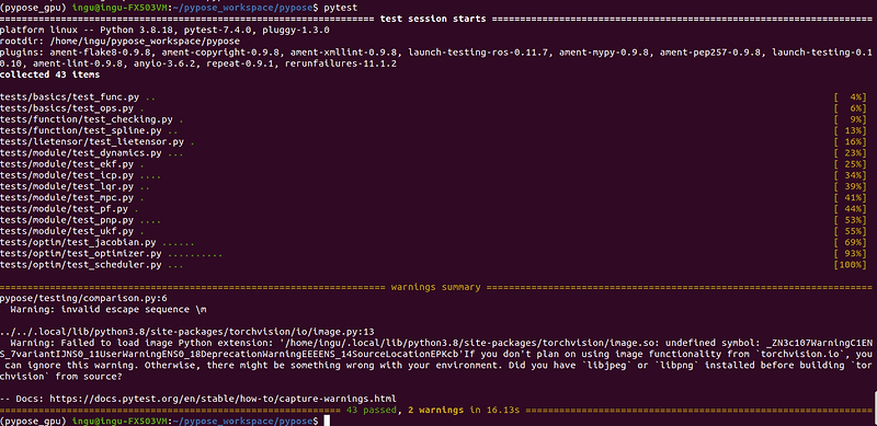 pypose 환경 세팅 방법 및 순서
