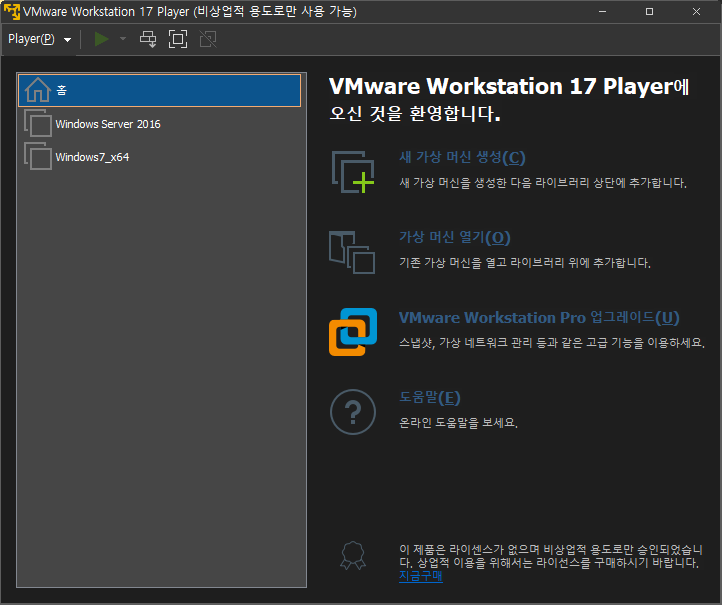 VMware Workstation Player 17 한글 패치 파일 ver.20231205