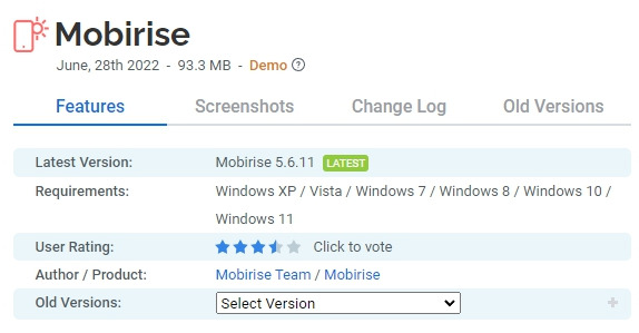 Mobirise 무료 다운로드