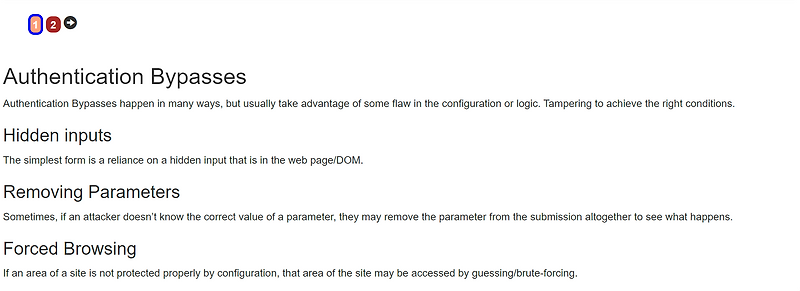 [WebGoat] Authentication Bypasses