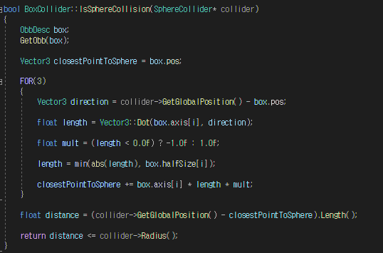 DirectX 3D Box-Sphere collision