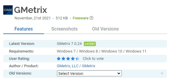 GMetrix 무료 다운로드