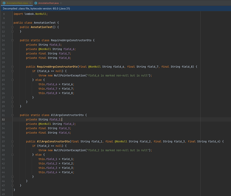 @RequiredArgsConstructor와 @AllArgsConstructor 비교하기