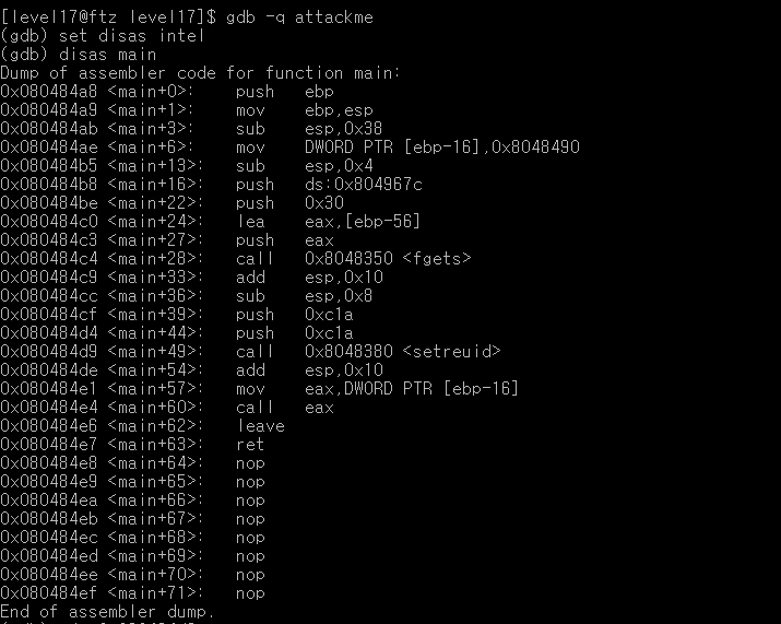 [FTZ] level 17 풀이 — sing