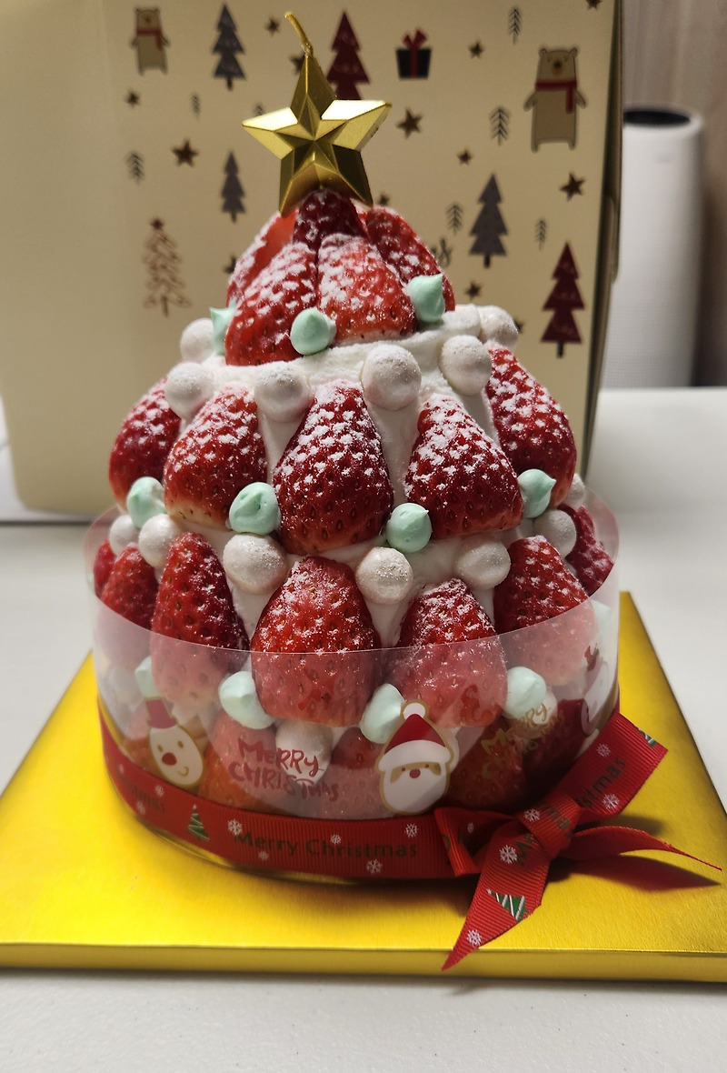 하얀풍차 크리스마스 케이크 딸기트리케이크 후기