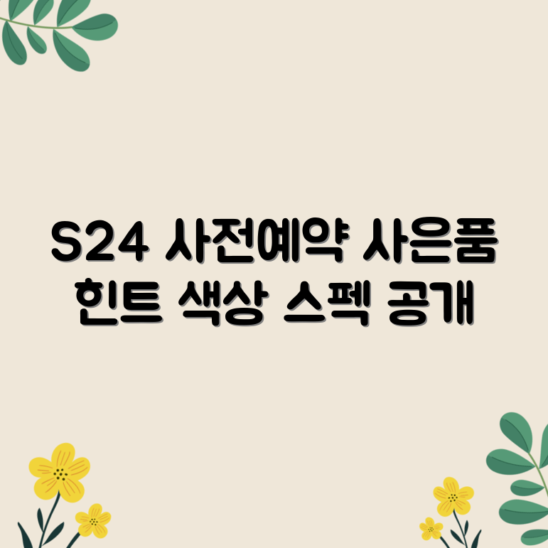 KT 갤럭시 S24 사전예약 사은품 및 색상, 스펙 정보