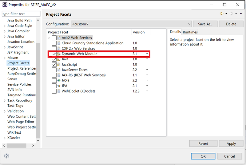 [오류 해결] maven java ee configuration problem(2 items) dynamic web module 3.1 requires java 1.7 or ...