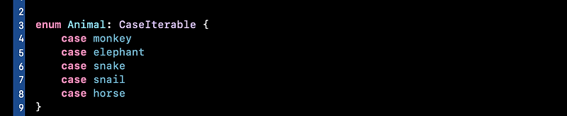 swift enum, CaseIterable로 열거형타입 배열처럼 다루기