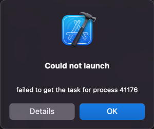 Xcode 아이폰 디버거 연결 실패, failed to get the task for process pid