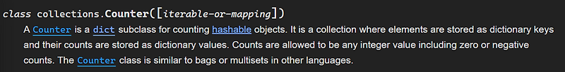 Python: Counter