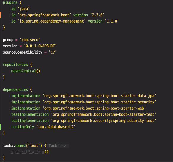 Spring Boot + Spring Security + H2 DataBase 써보기