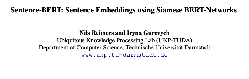 Sentence-BERT: Sentence Embeddings using Siamese BERT-Networks :: Shijuan's AI Diary