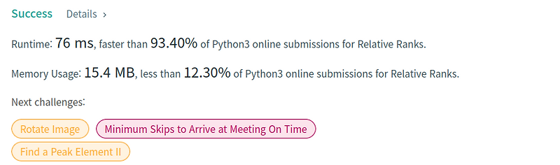 506 Relative Ranks — 데이터 공부 노트