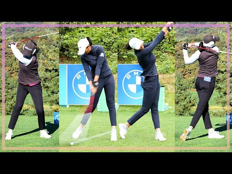 [4k] LPGA BMW 2023 세계랭킹 37위 아디티 아쇼크의 공을 박살낼 것 같은 드라이버 스윙!!