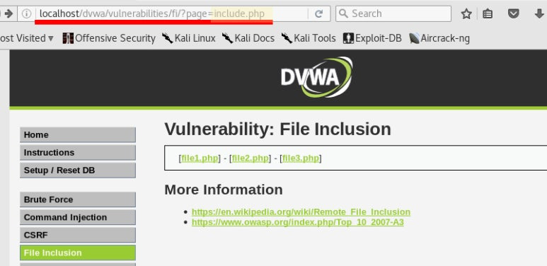 [DVWA 실습] File Inclusion — 제나나's 블로그