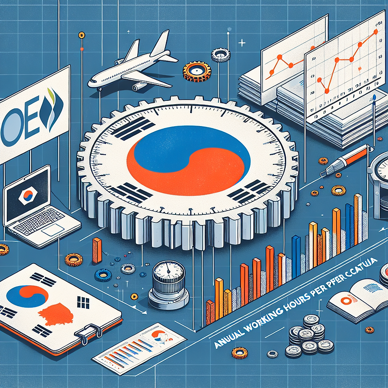 한국의 1인당 연간 근로시간: OECD 5위