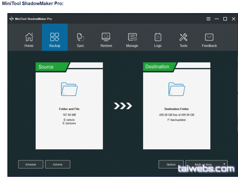 System Backup/Restore Tool-Minitool Shadow Maker
