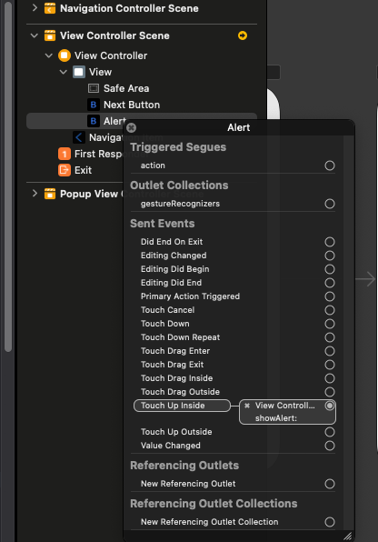 this class is not key value coding-compliant for the key Alert.
