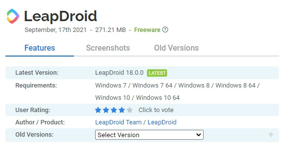LeapDroid 무료 다운로드