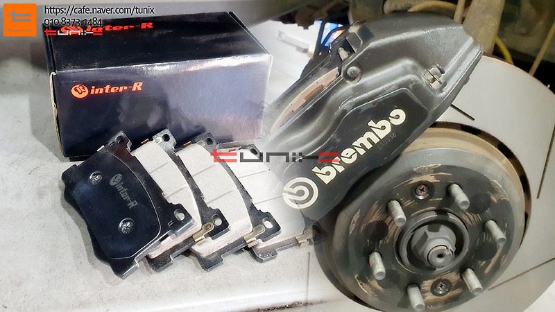 핸들떨림 브레이크소음해결 만도4p 355mm튜닝디스크 연마 & 인터알패드교체- 모하비 ( 대구브레이크튜닝 펠리세이드 더마스터 = 튜닉스 )