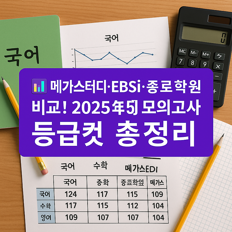 메가스터디·EBSi·종로학원 비교! 2025년 5월 등급컷 데이터 한눈에 보기