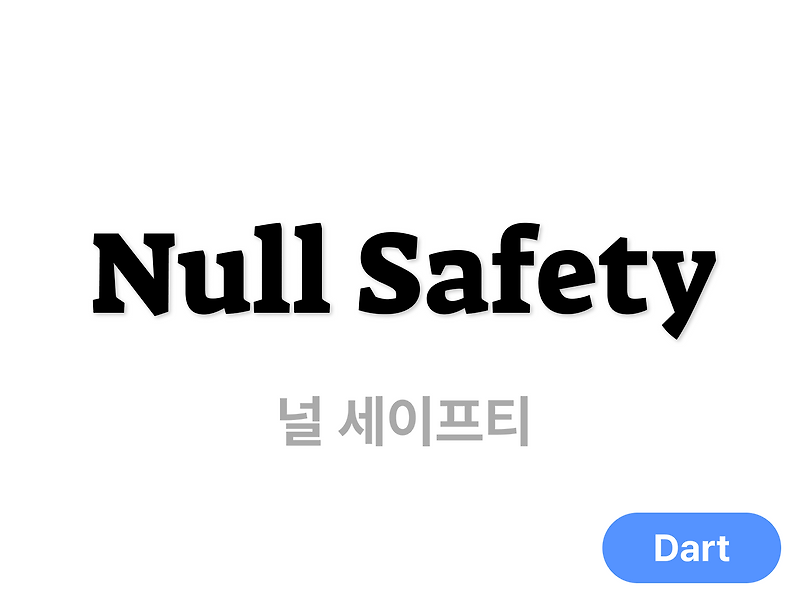 Dart 널 세이프티 Null Safety 
