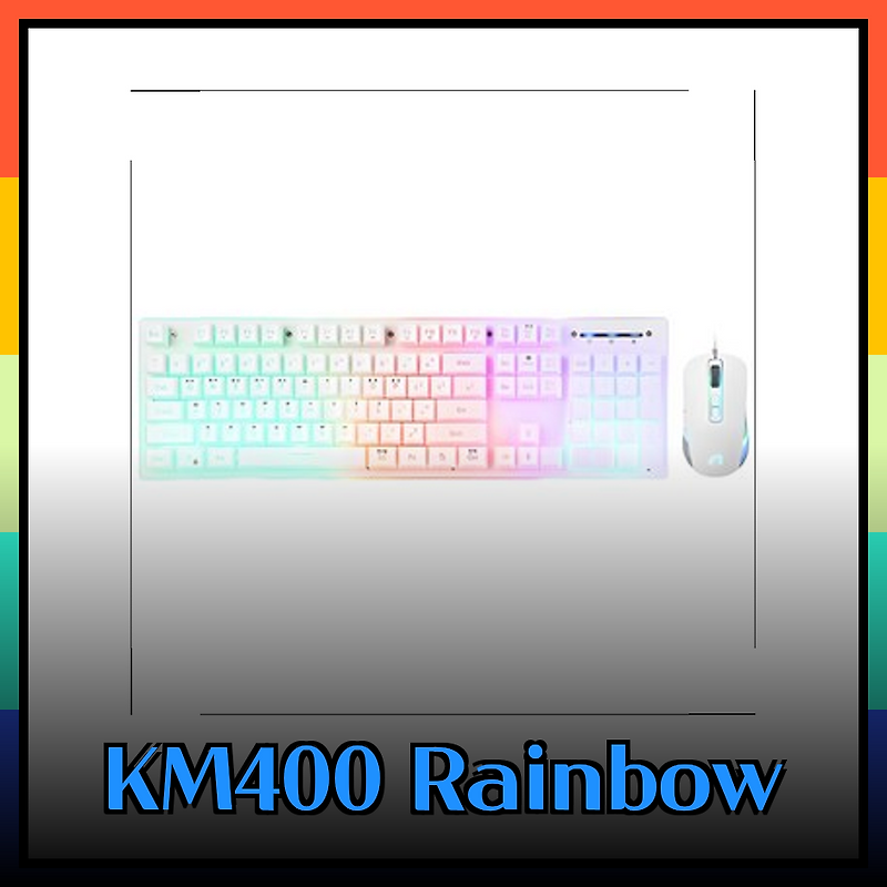 앱코 HACKER 레인보우 LED 게이밍 키보드 마우스 세트 KM400 화이트: 가성비 끝판왕 게이밍 기어 경험!