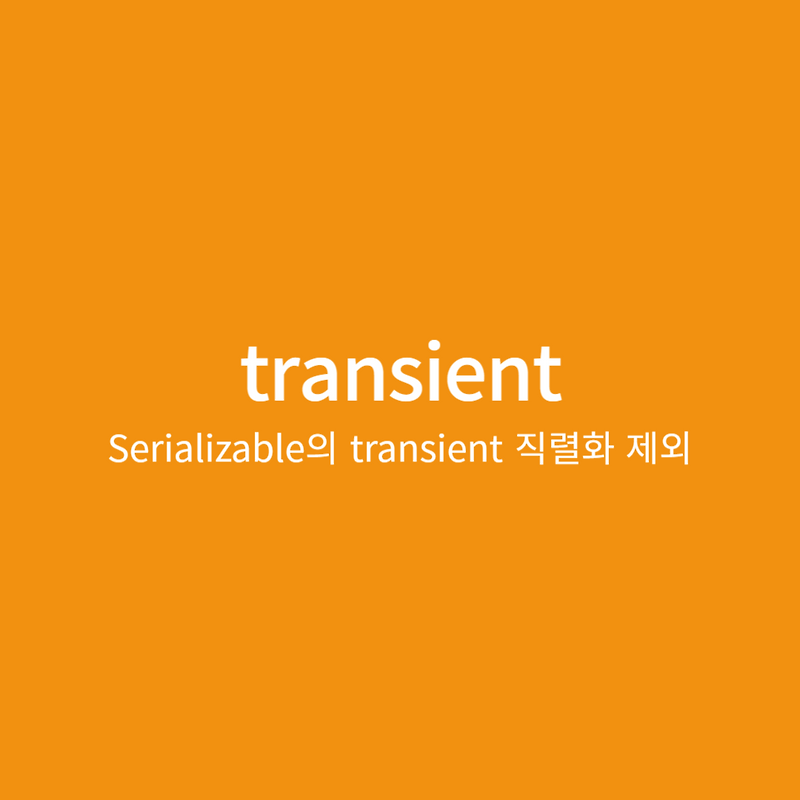 직렬화가 가능한 클래스 Serializable의 transient 직렬화 제외