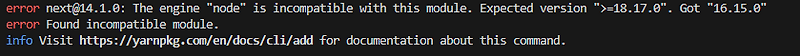 The Engine Node Is Incompatible With This Module 