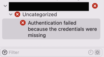 Xcode에서 자꾸 인증을 하라고 한다. "Authentication failed because no credentials were provided" 대응.