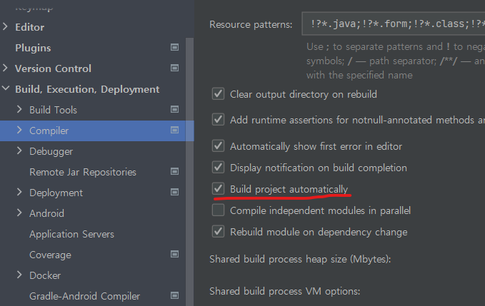 intellij spring-boot-devtools setting