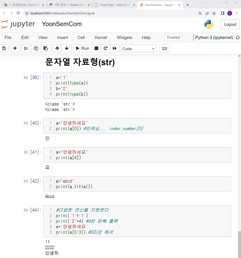 윤샘컴교실 (^(oo)^) YoonSemComClassroom :: python_step_02 - 파이썬 문법1 - 자료형 ...