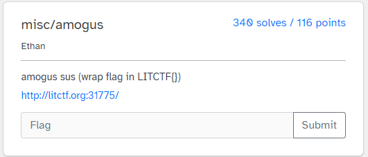 [LIT CTF 2023] amogus