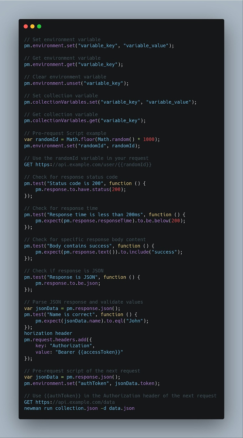 API 테스트 및 자동화를 위한 Postman 스크립트 집합. 20241013