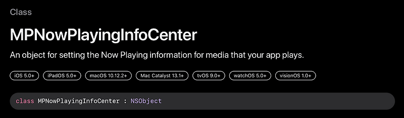 MPNowPlayingInfoCenter (잠금화면 미디어정보) — iOS - Apple Document