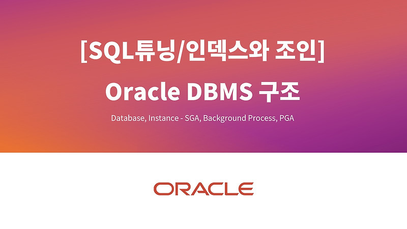 [SQL튜닝/인덱스와 조인] Oracle DBMS 구조 (Database, Instance - SGA, Background ...