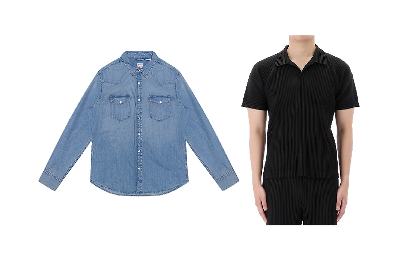 삼시세끼 7회]라이트 차승원 청남방,데님 셔츠,블랙 플리츠 티셔츠 반바지 셋업_리바이스/옴므플리세 이세이미야케
