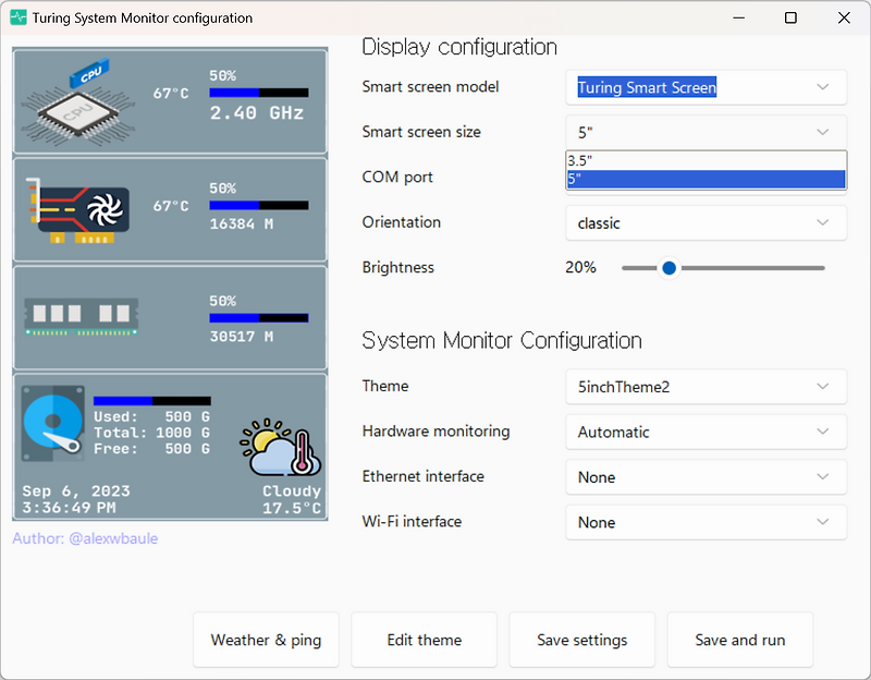turing smart screen PC 모니터링 오픈소스 앱 사용 방법