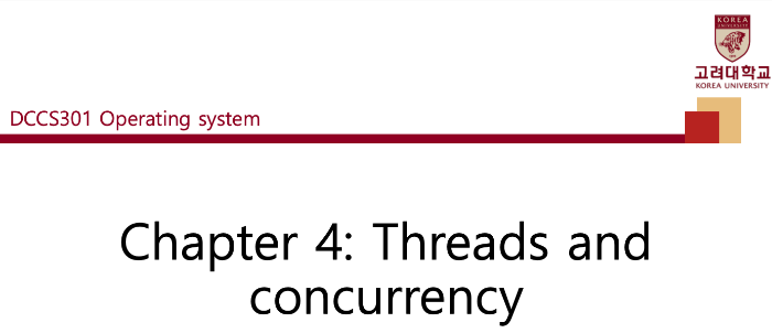 parkchwl :: 운영체제[OS] 4. Threads and Concurrency
