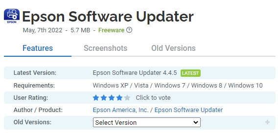 Epson Software Updater 무료 다운로드